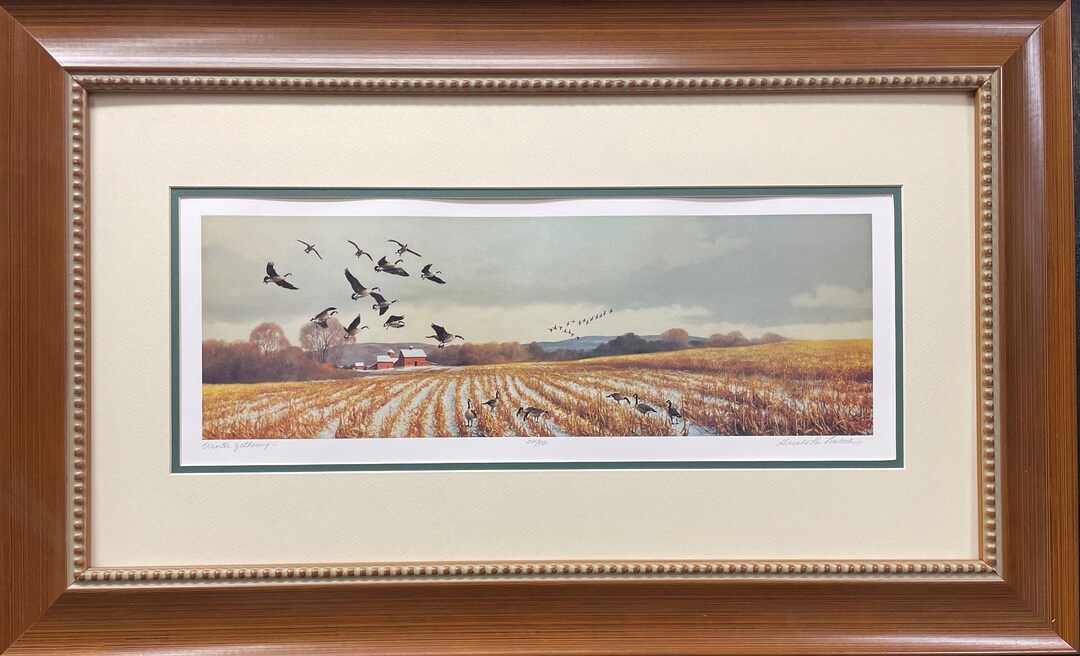 Gerald Lubeck "winter Gathering" Hand Signed & # Lmtd Edition Framed ...