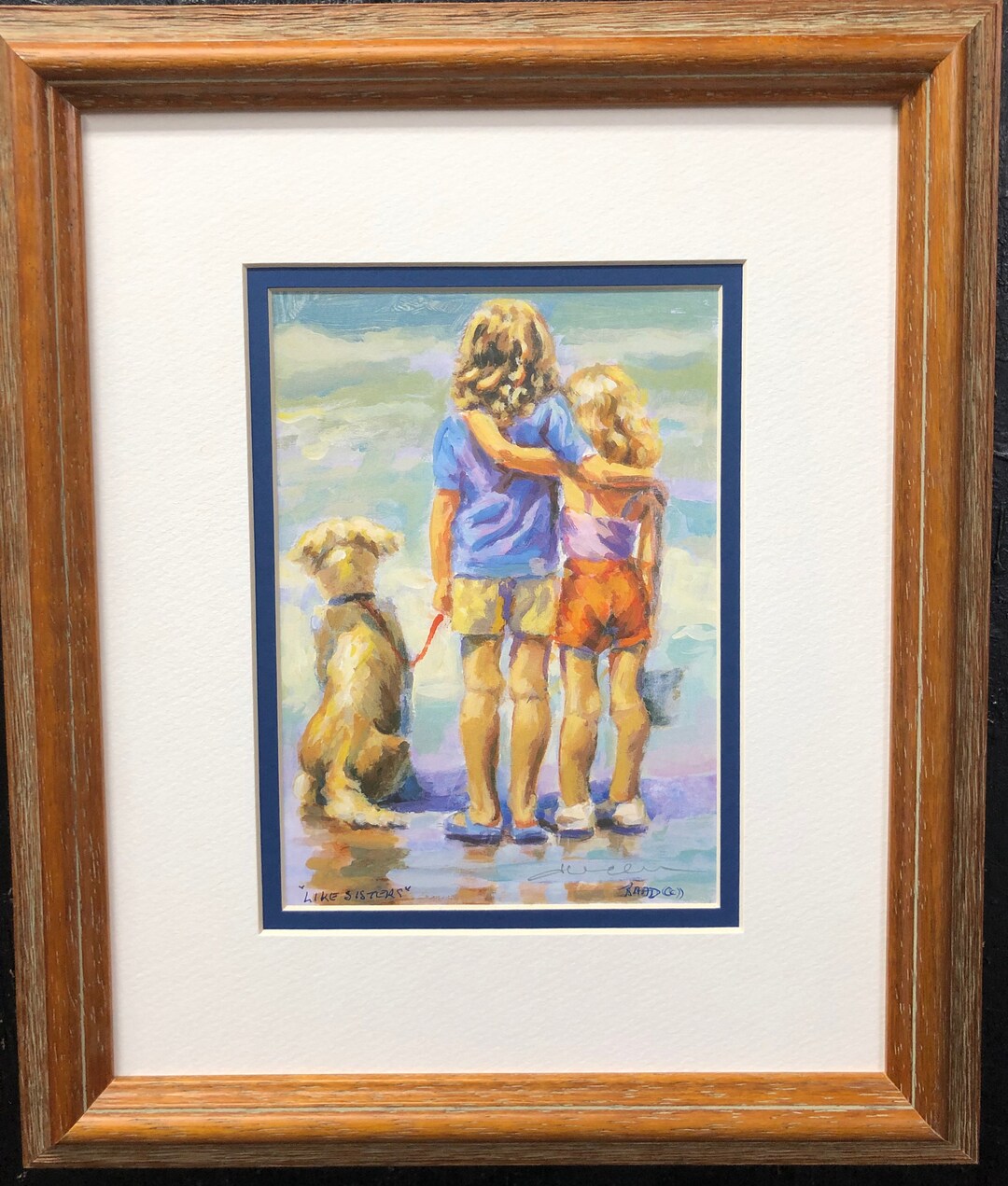 Lucelle Raad "like Sisters" Hand Signed Framed Children Litho Art Beach ...