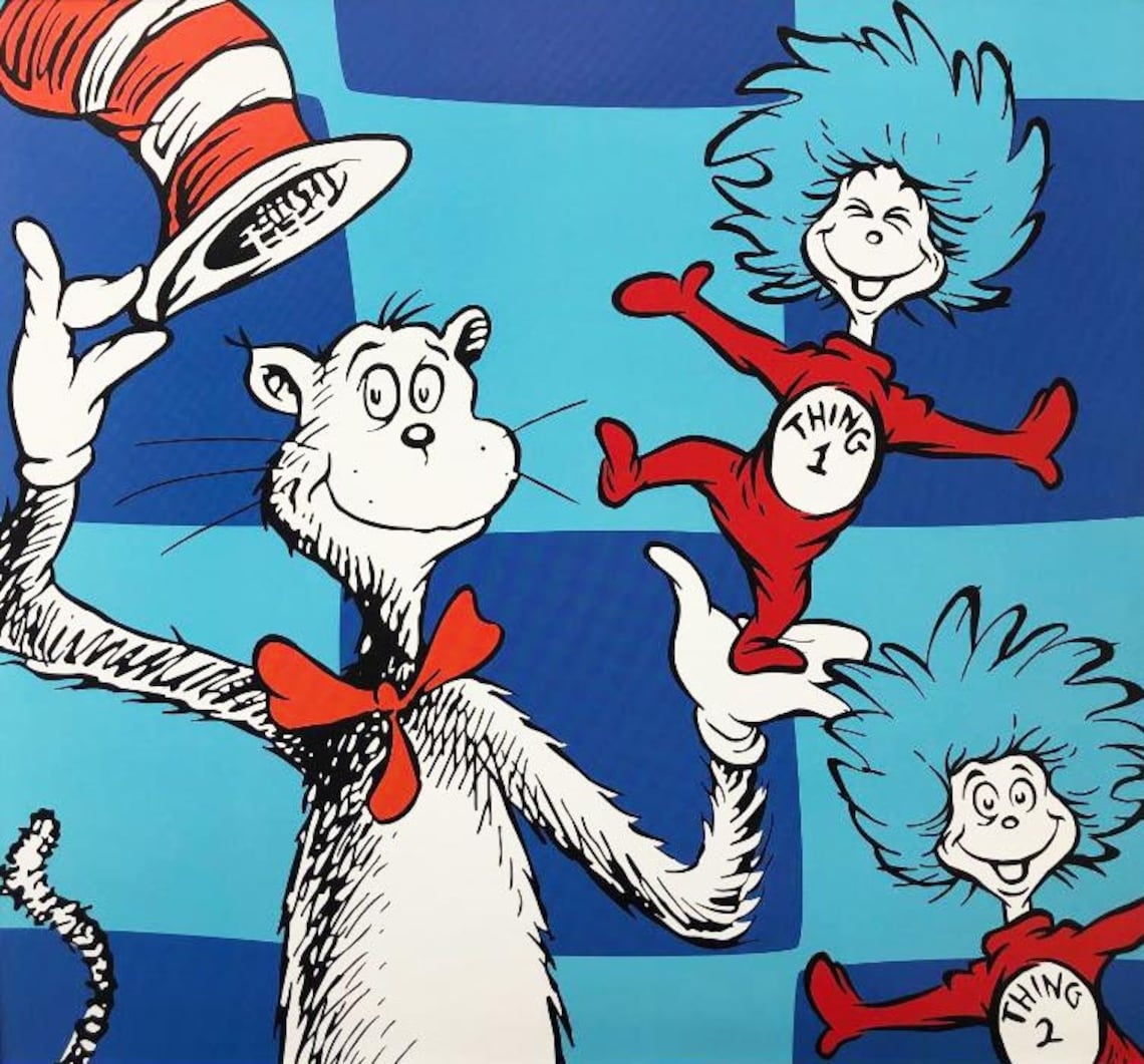Dr. Seuss Gato en el sombrero con la cosa 1 y la cosa - Etsy España