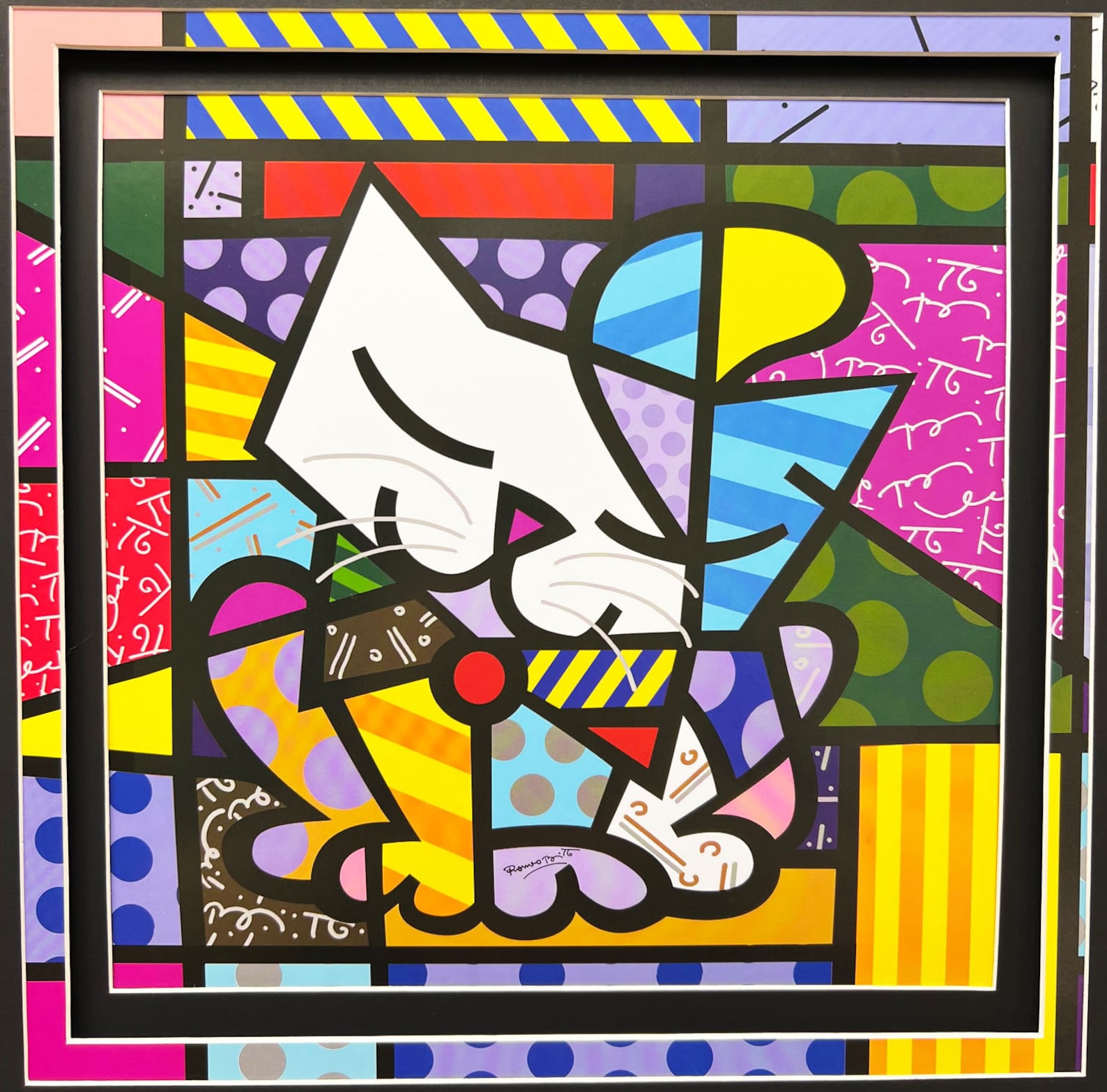 Romero Britto "sam Cat" NEW CUSTOM FRAMED Matted Art Print - Etsy