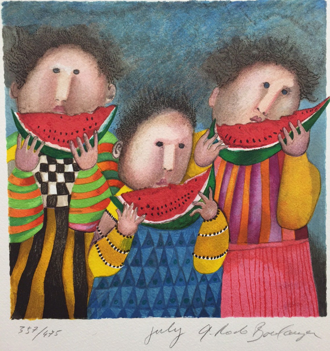 G. Boulanger "july" 2000 Millenium Calendar HAND SIGNED Numbered Litho ...