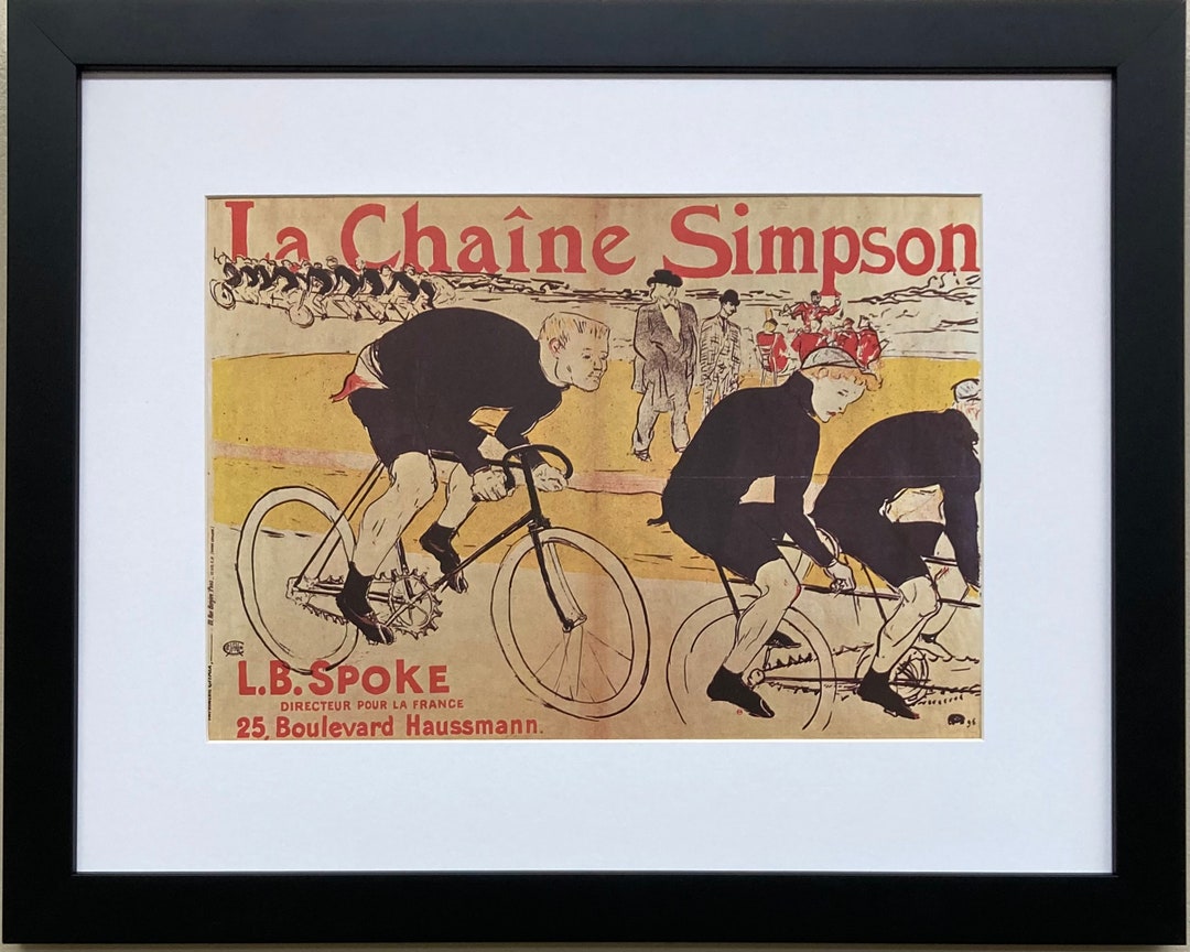 Vintage Bicycle Poster "simpson Chains" (1896) Framed Art - Etsy