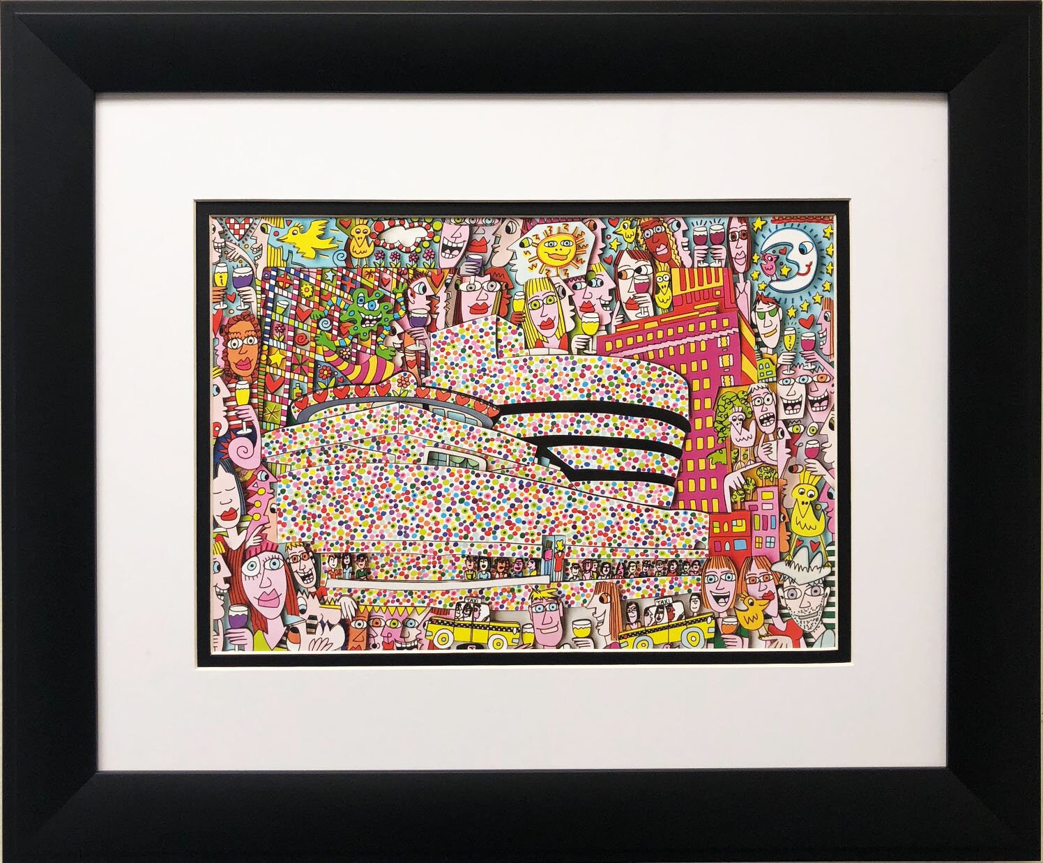James Rizzi "let's All Gather at the Guggenheim " Custom Framed Pop Art ...