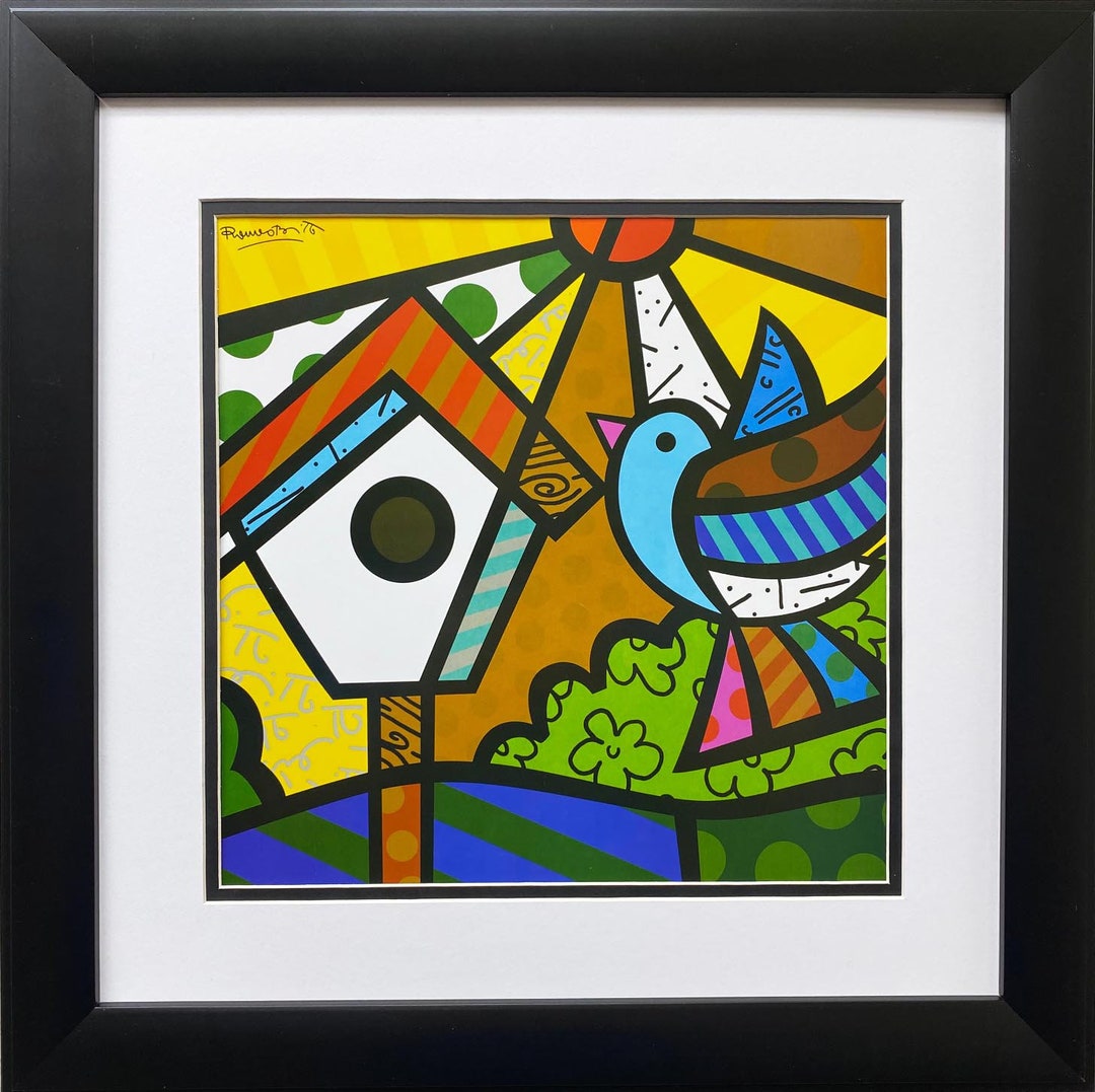 Romero Britto "birds" Newly Custom FRAMED Pop ART PRINT - Etsy