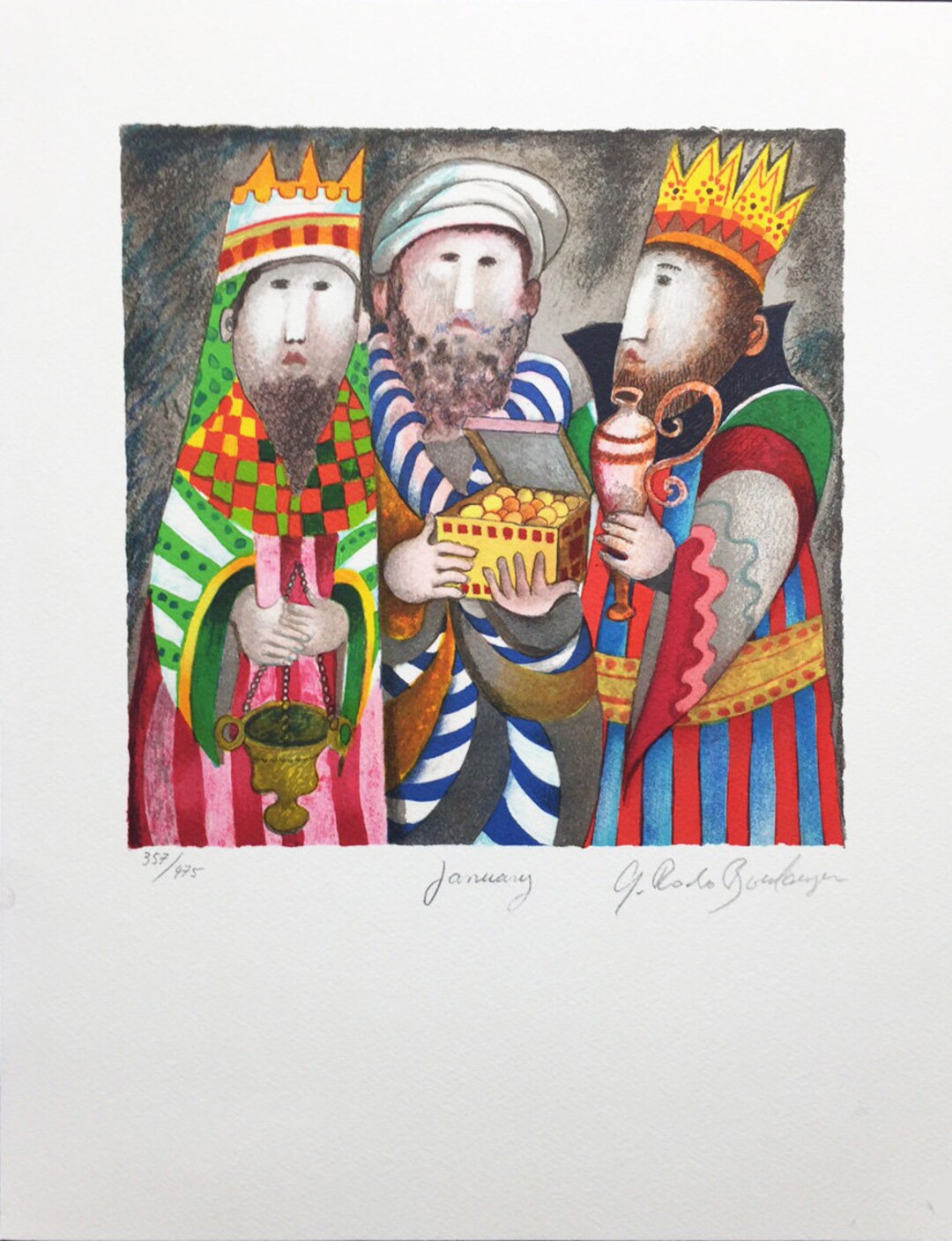 G. Boulanger "january" 2000 Millenium Calendar Suite HAND SIGNED ...