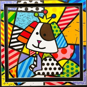 Romero Britto "royalty Dog" NEW CUSTOM Matted FRAMED Art Print - Etsy