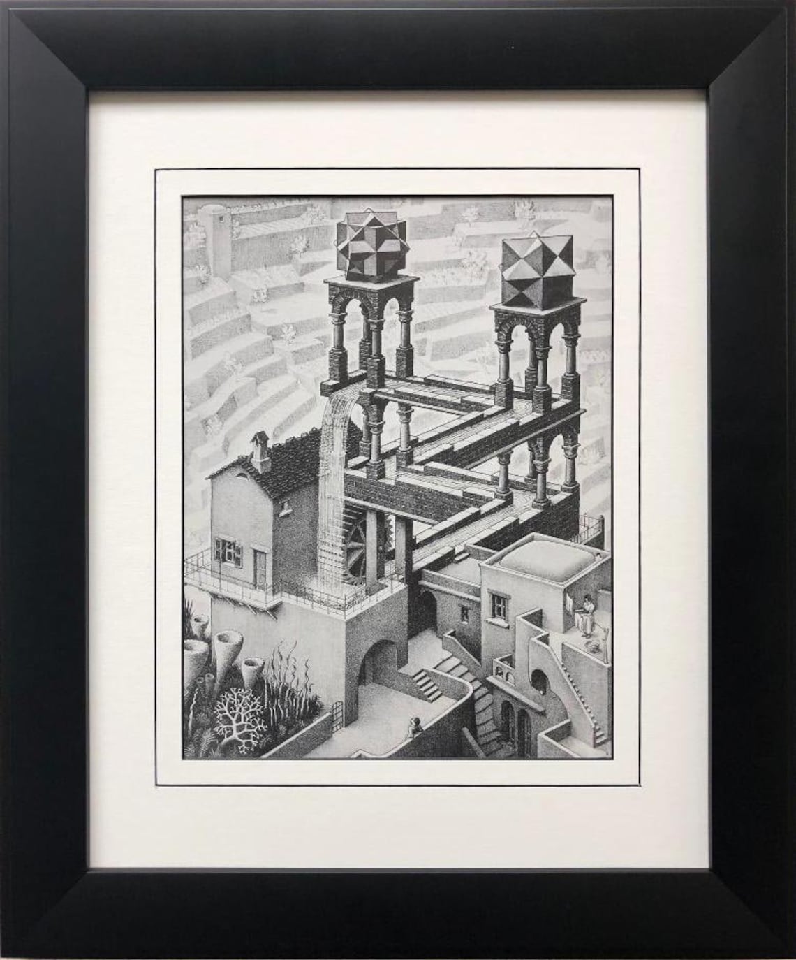 M.C.Escher Waterfall 1961 CUSTOM FRAMED Art | Etsy