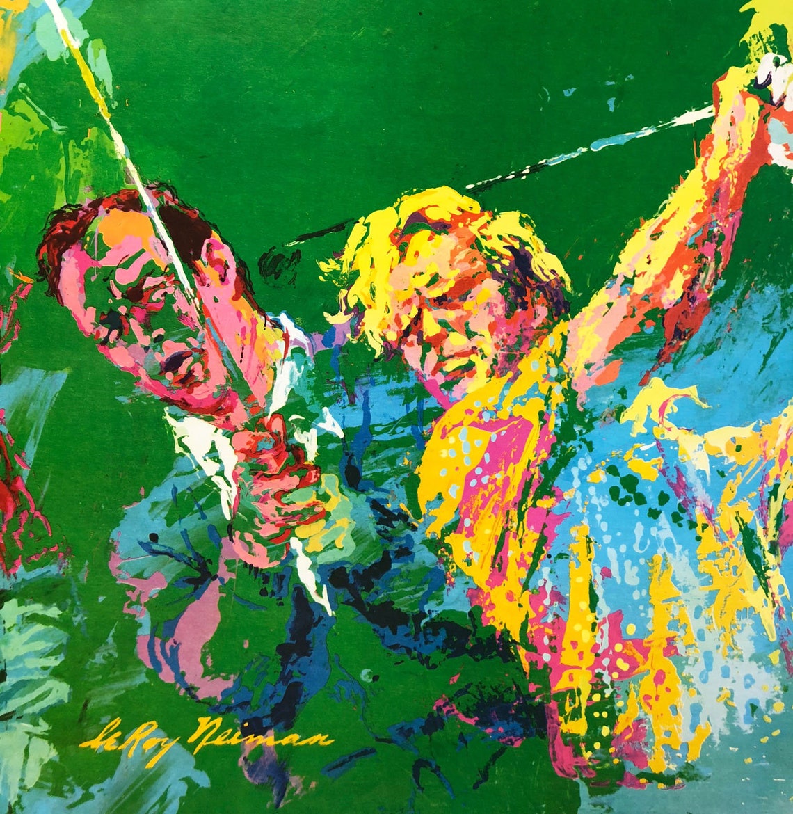 Leroy Neiman GOLF CHAMPS Hand Signed Lithograph Custom Framed Art ...
