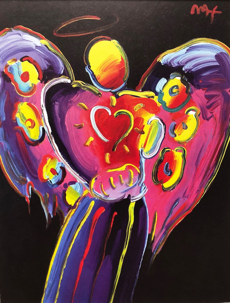 Peter Max angel With Heart sm NEWLY CUSTOM - Etsy