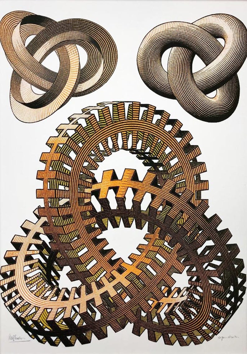 M.c.escher knots 1965 CUSTOM FRAMED Art - Etsy