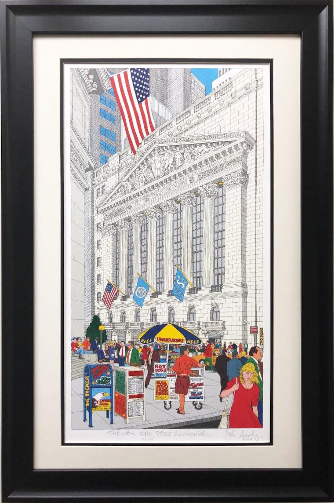 John Suchy "new York Stock Exchange" Custom FRAMED Signed Lithograph - Etsy