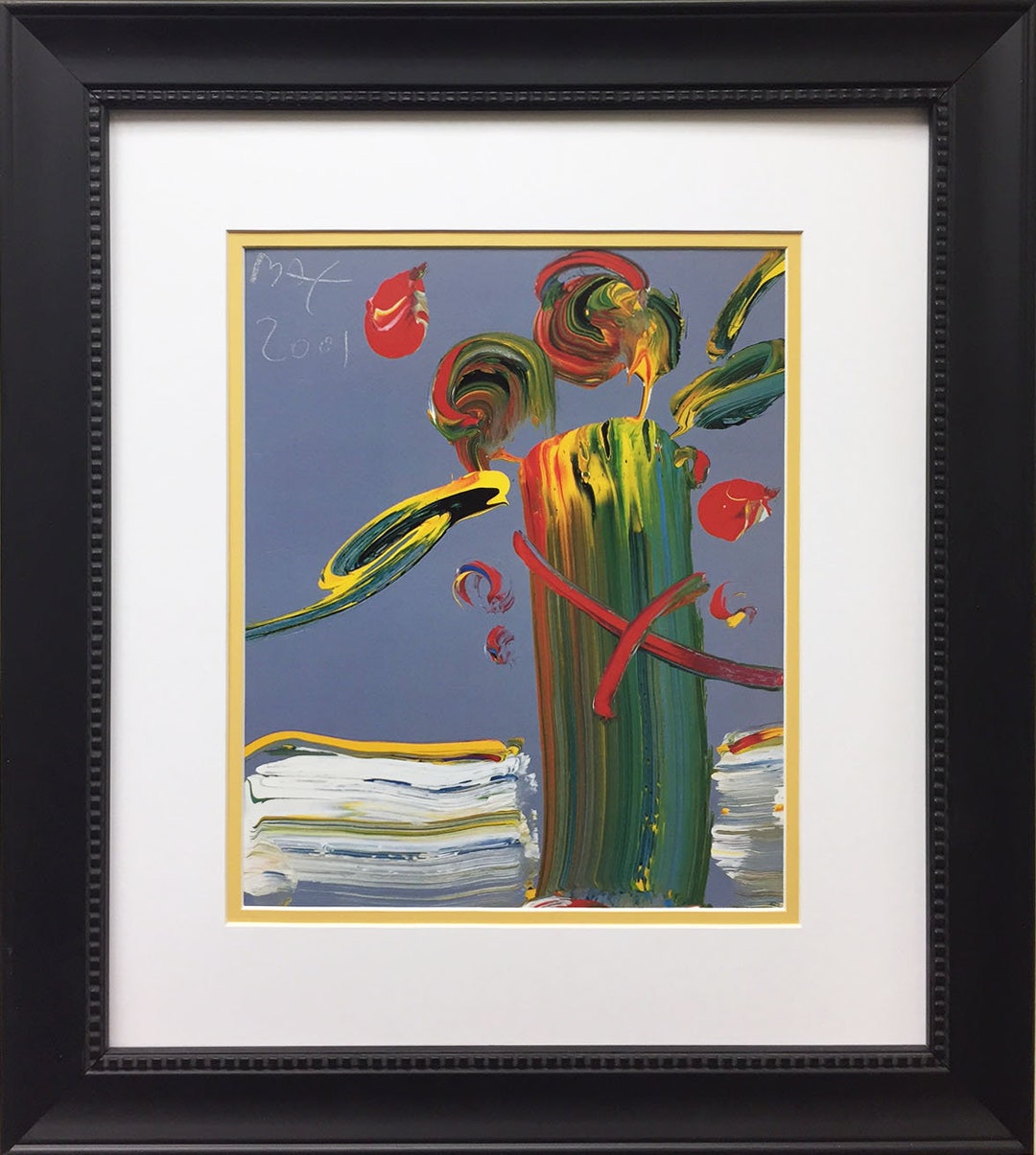 Peter Max "abstract Series Flowers on Gray" Newly CUSTOM FRAMED Print ...