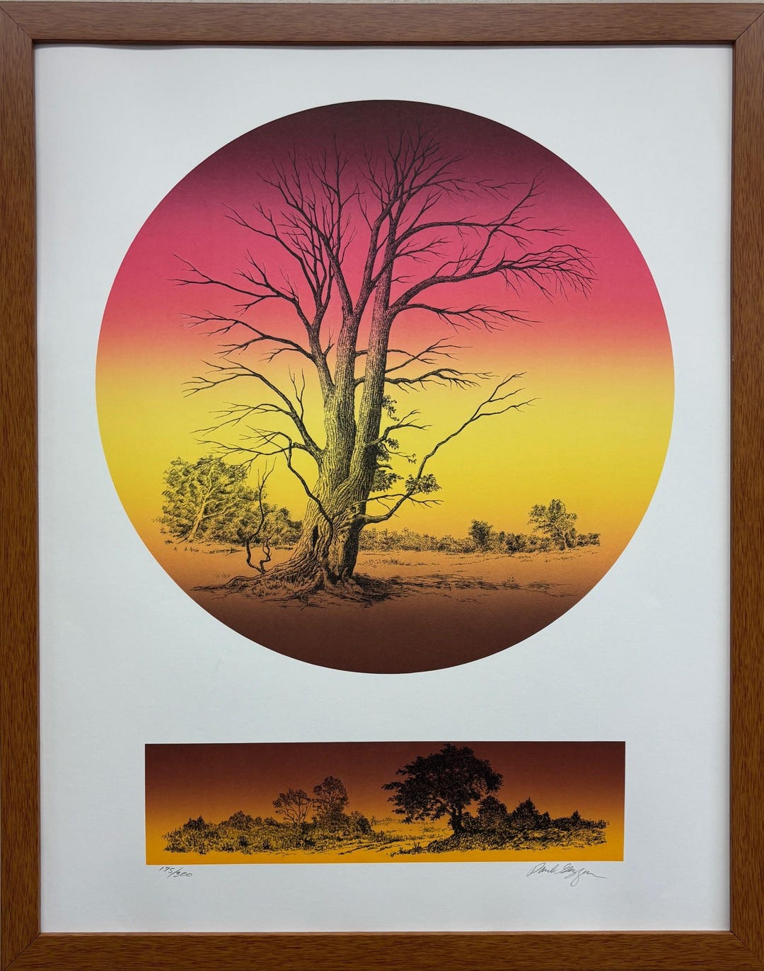 Paul Geygan "daybreak" Hand Signed& # Lithograph Framed Art Tree Nature ...