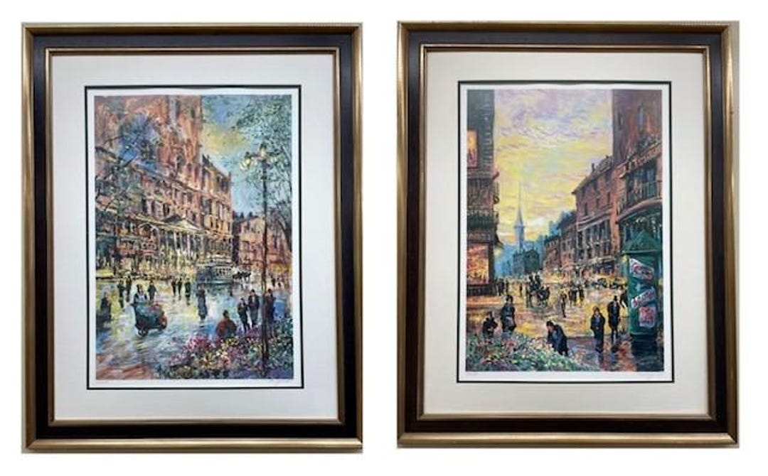 Michael Schofield PAIR of Parisian Hand Signed Limited Edition Framed Art - Etsy