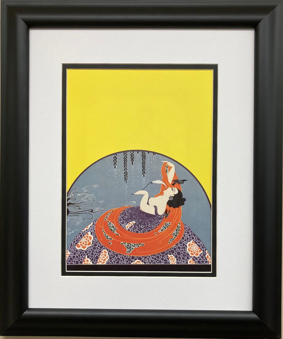 Erte "after the Rain" Newly CUSTOM FRAMED Print Art Deco Design Erte ...