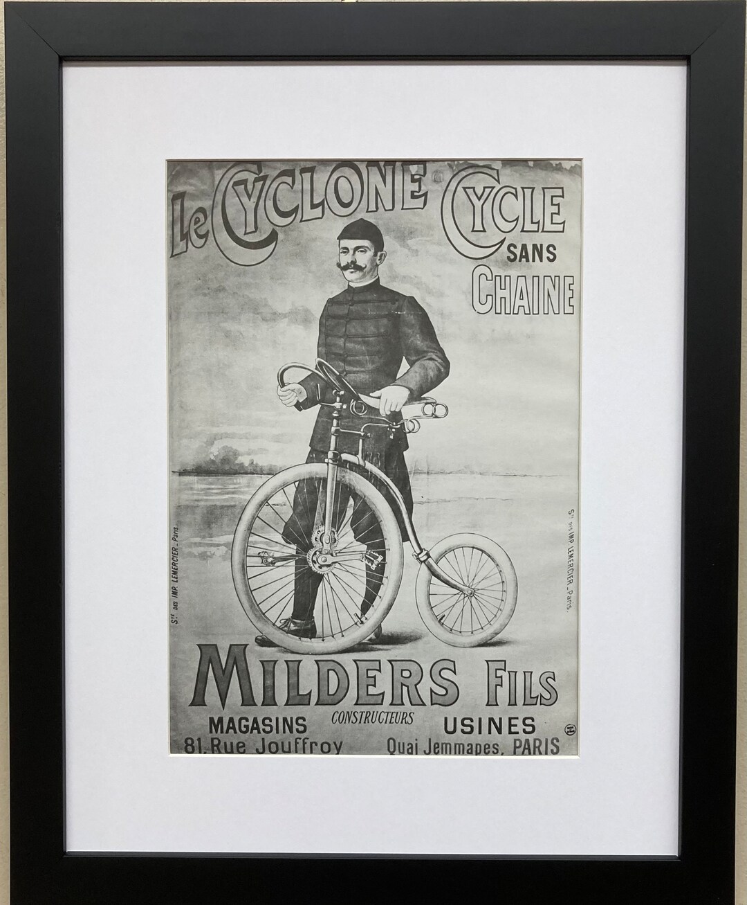 Vintage Bicycle Poster "cyclone Bicycles" (1892) Framed Art - Etsy