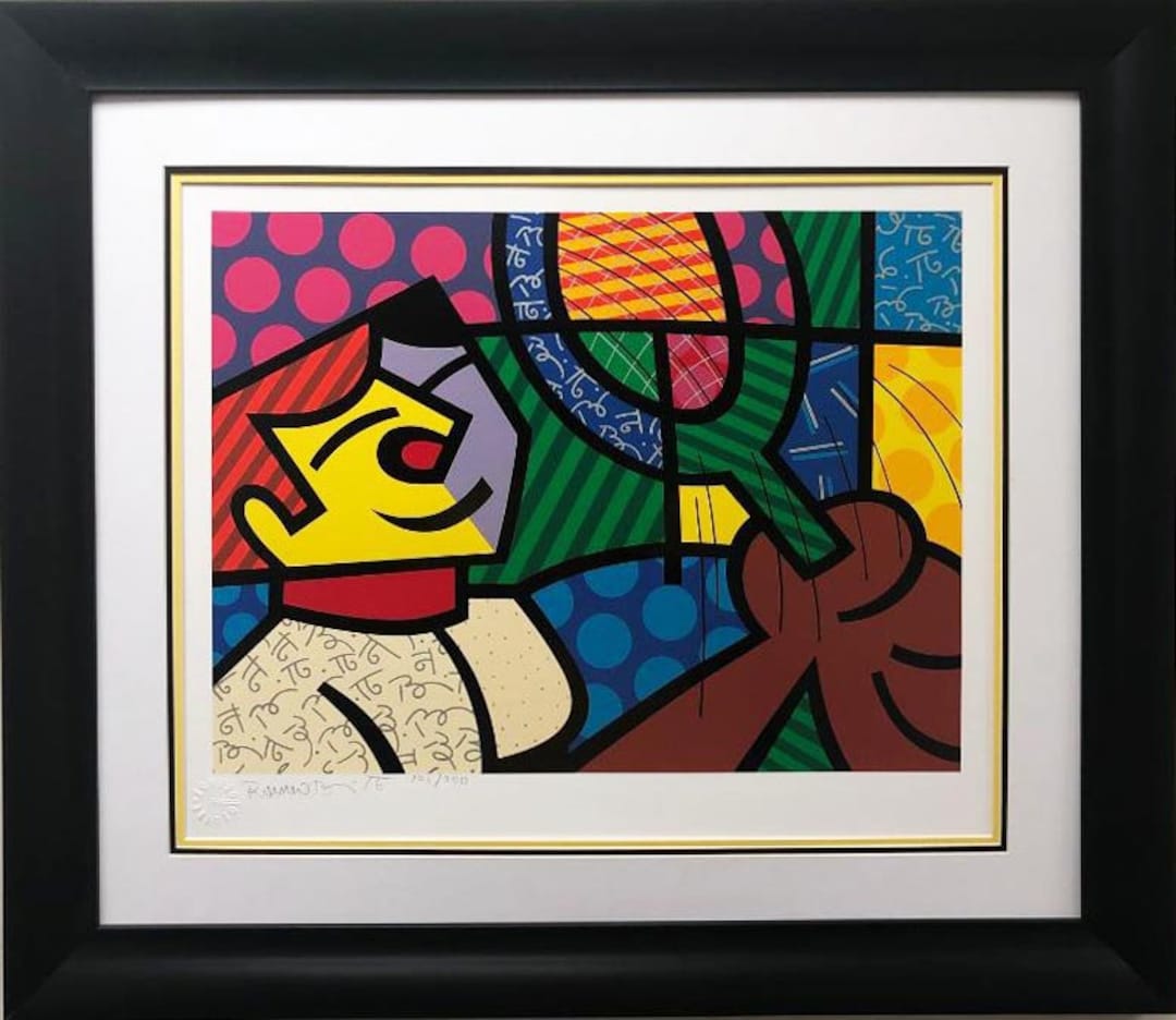 Romero Britto "tennis Suite-boy" Hand Signed & # CUSTOM FRAMED Pop Art ...