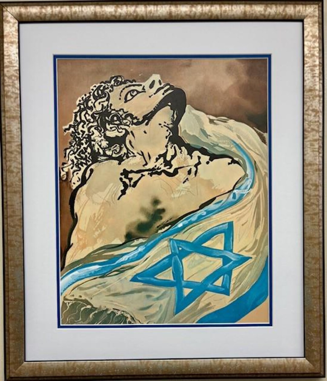 Salvador Dali "aliyah - Israel's Rebirth" CUSTOM FRAMED ART Magen David ...