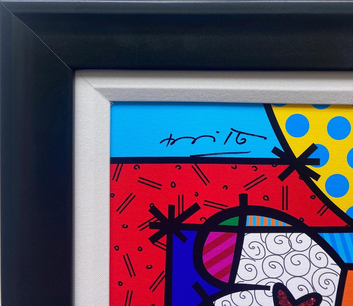 Romero Britto "little Hug" New Custom Framed Hand Signed Limited ...