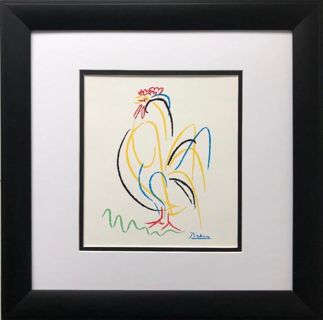 Pablo Picasso "rooster" CUSTOM FRAMED Serigraph - Etsy