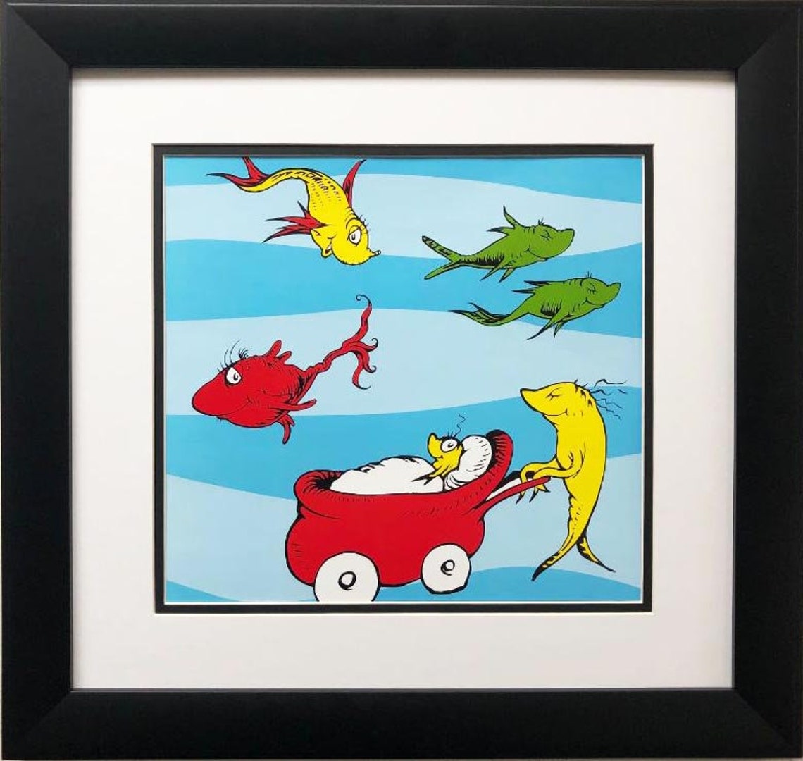 Dr. Seuss "one Fish, Two Fish, Red Fish, Blue Fish" NEW FRAMED ART - Etsy