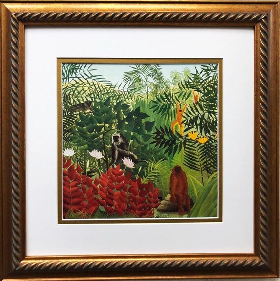 Henri Rousseau tropical Forest With Monkeys 1910 - Etsy
