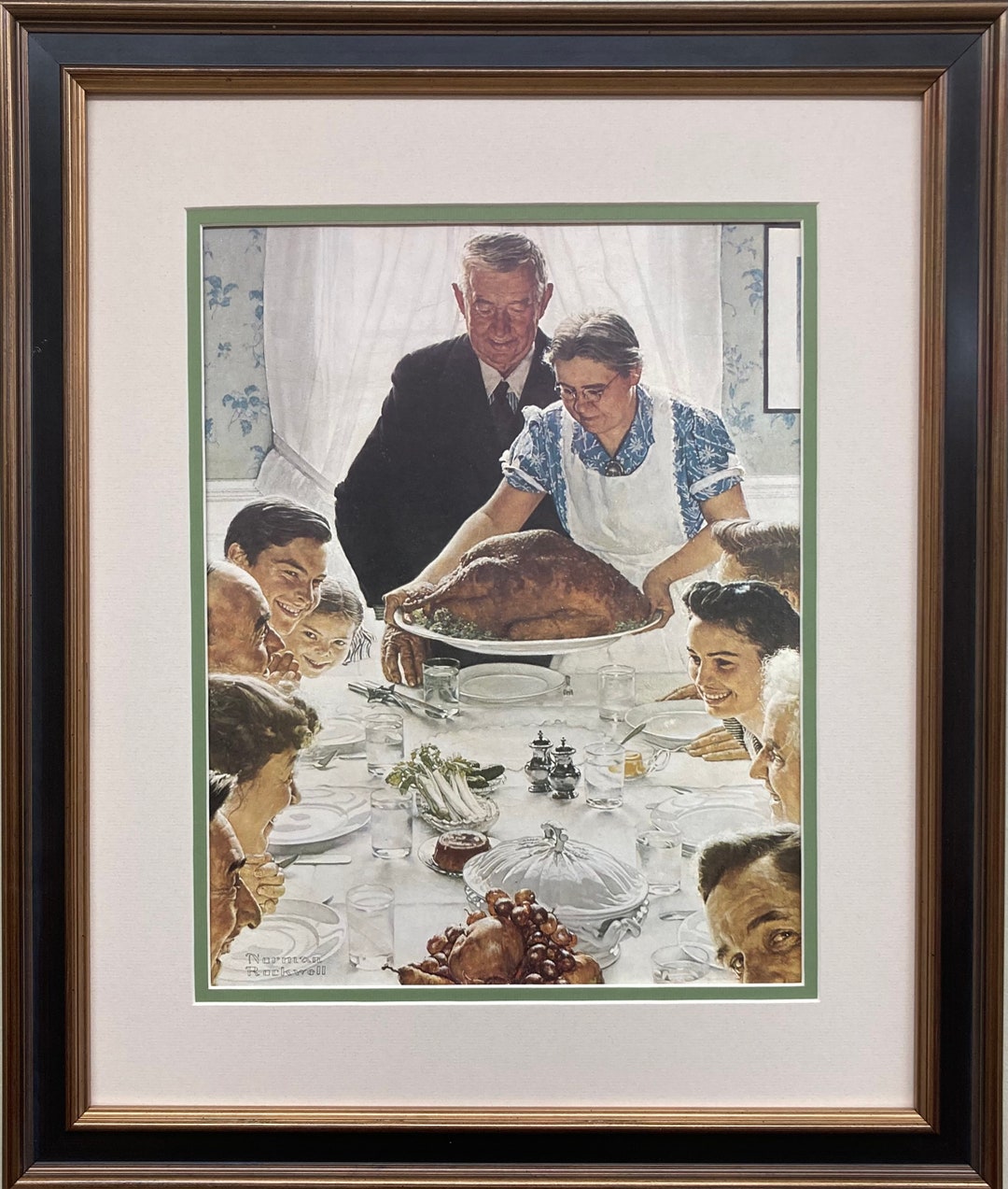 Norman Rockwell "freedom From Want 1943 " CUSTOM FRAMED Art Print ...