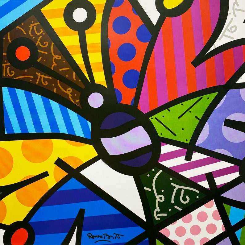 Romero Britto "butterfly" NEWLY CUSTOM FRAMED Art Print - Etsy