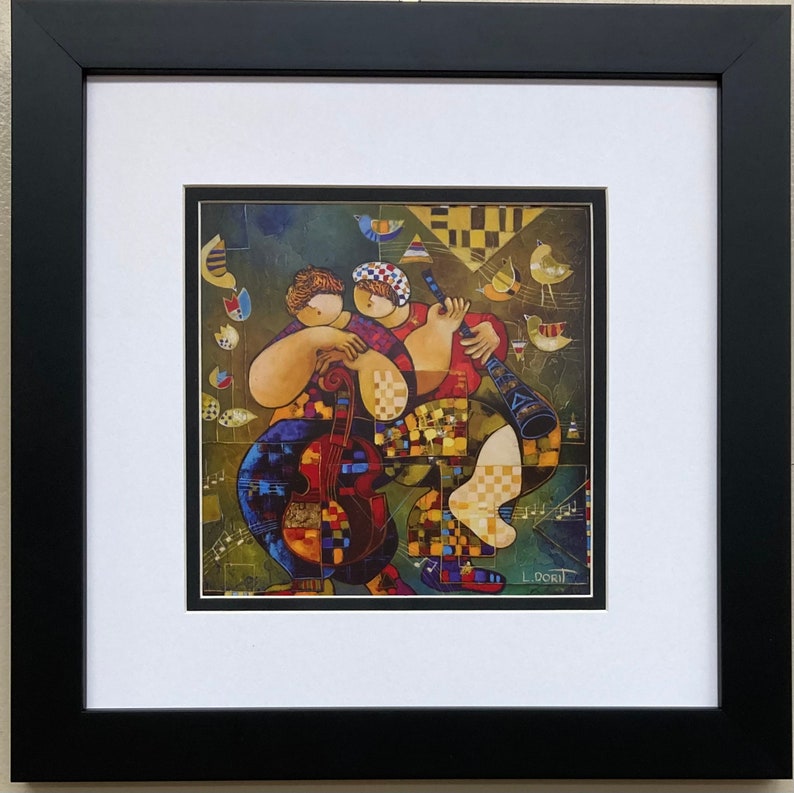 Dorit Levi "serenade for Two" Custom Framed Art Print Music Geometric ...