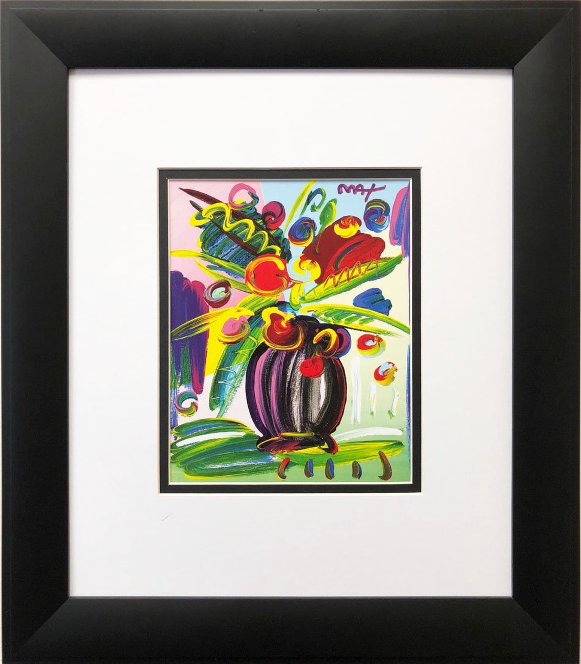 Peter Max flower Vase '13 CUSTOM FRAMED Print | Etsy Peter Max flower Vase '13 CUSTOM FRAMED Print | Etsy