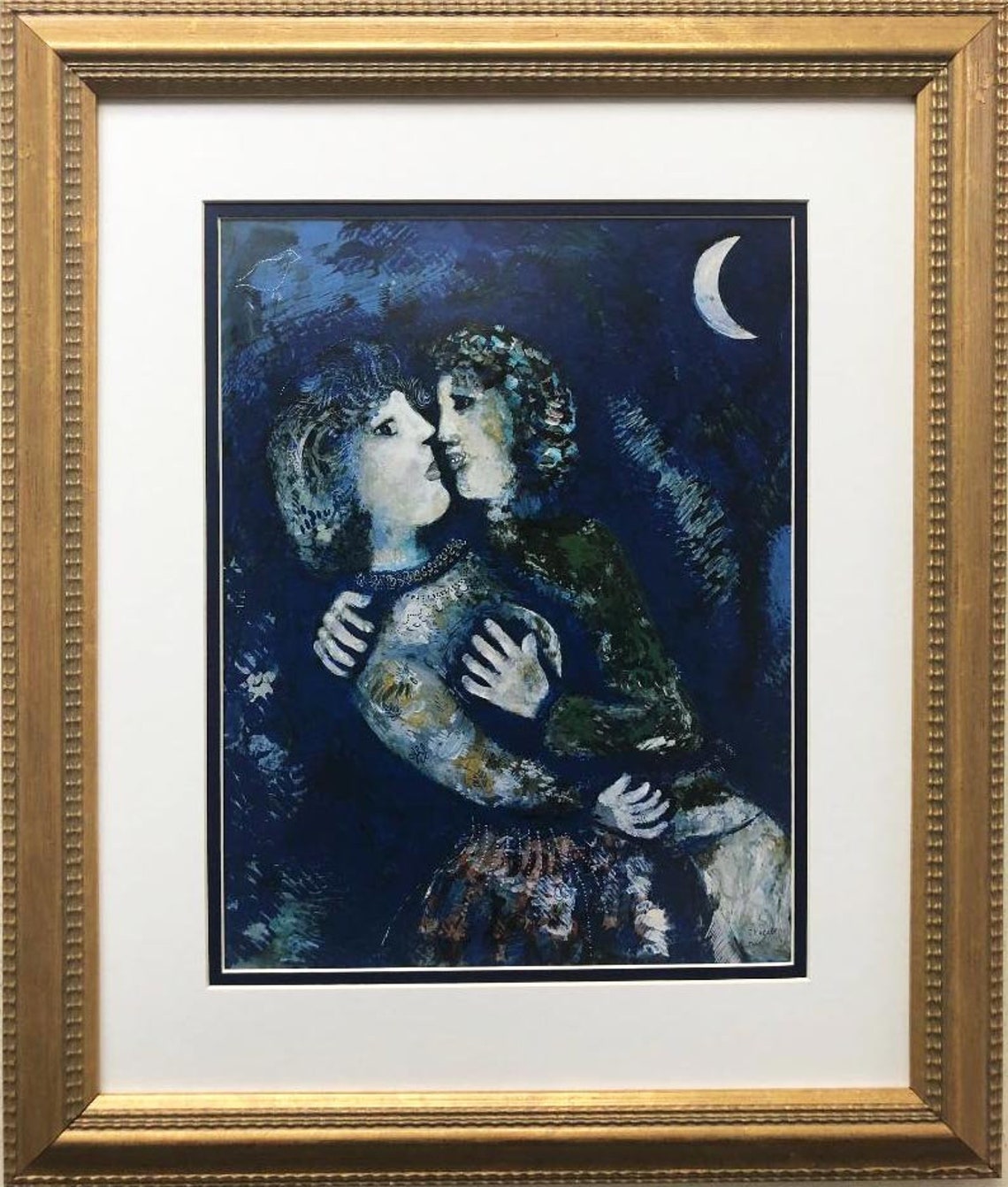 Marc Chagall lovers With Half Moon New CUSTOM | Etsy