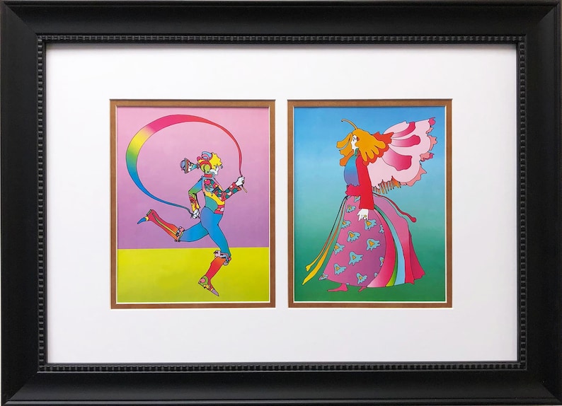 Peter Max "runner With Rainbow & Hippie Angel" CUSTOM FRAMED Print - Etsy