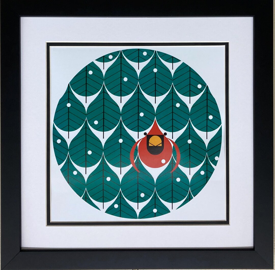 Charley Harper "coniferous Cardinal" Custom Framed Calendar Art Print ...