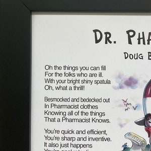 Doug Bennett R. PH "dr. Pharma Seuss" Framed Art Pharmacy Humor ...