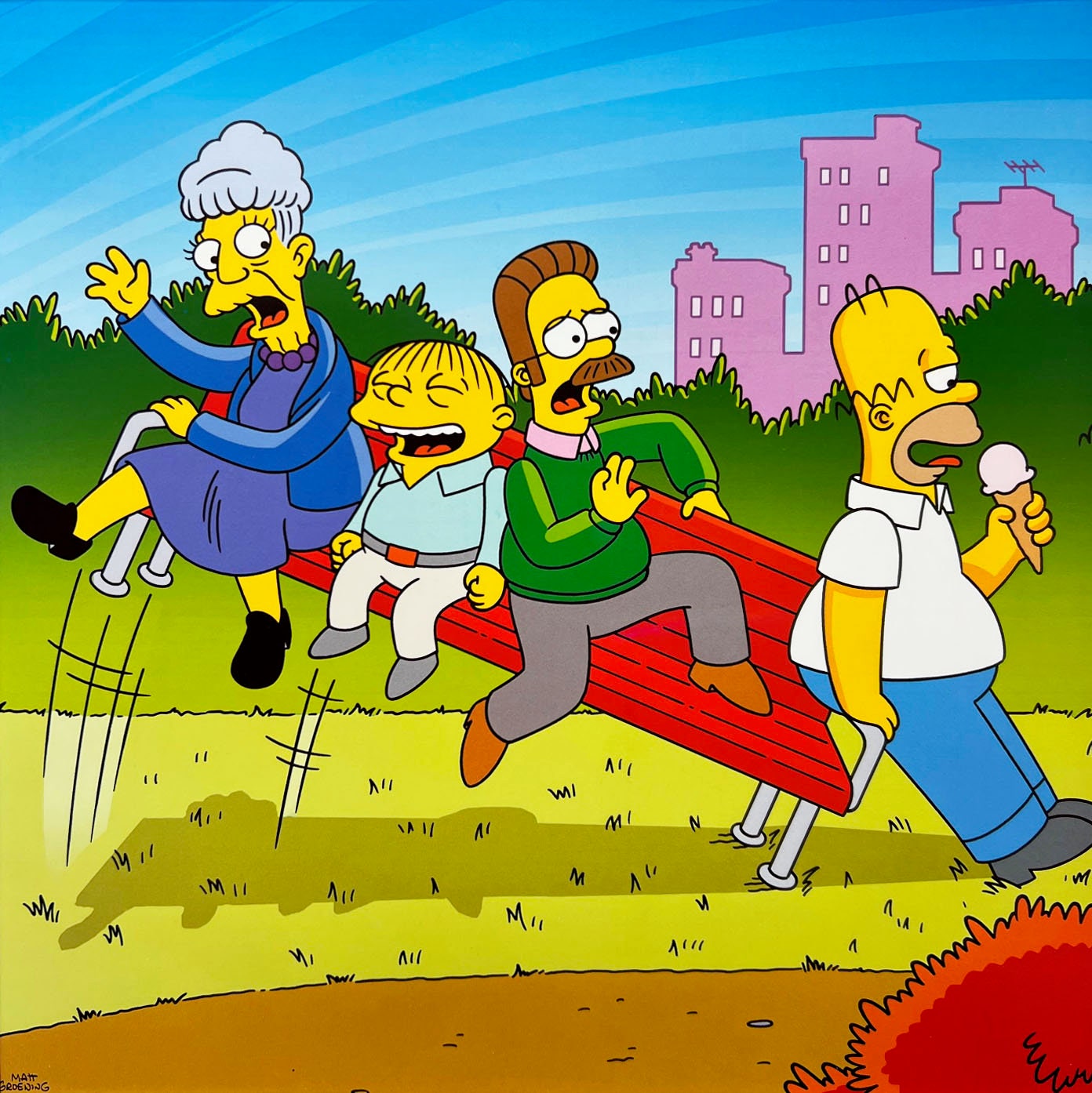 The Simpsons homer Eating Ice Cream in the Park | Etsy