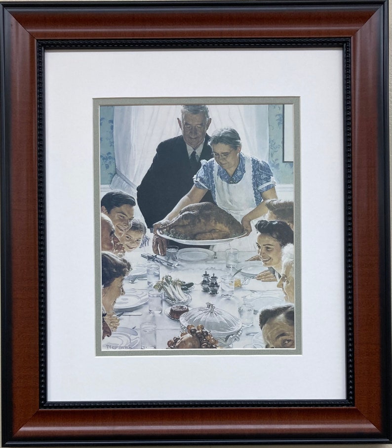 Norman Rockwell "freedom From Want" CUSTOM FRAMED Art Print Americana ...