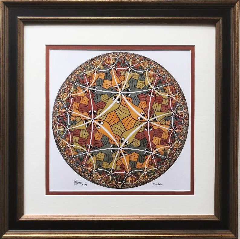 M.c.escher "circle Limit Iii" CUSTOM FRAMED Art - Etsy