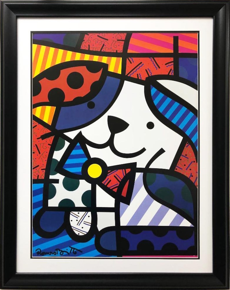 Romero Britto "ginger" NEW CUSTOM FRAMED Pop Art - Etsy