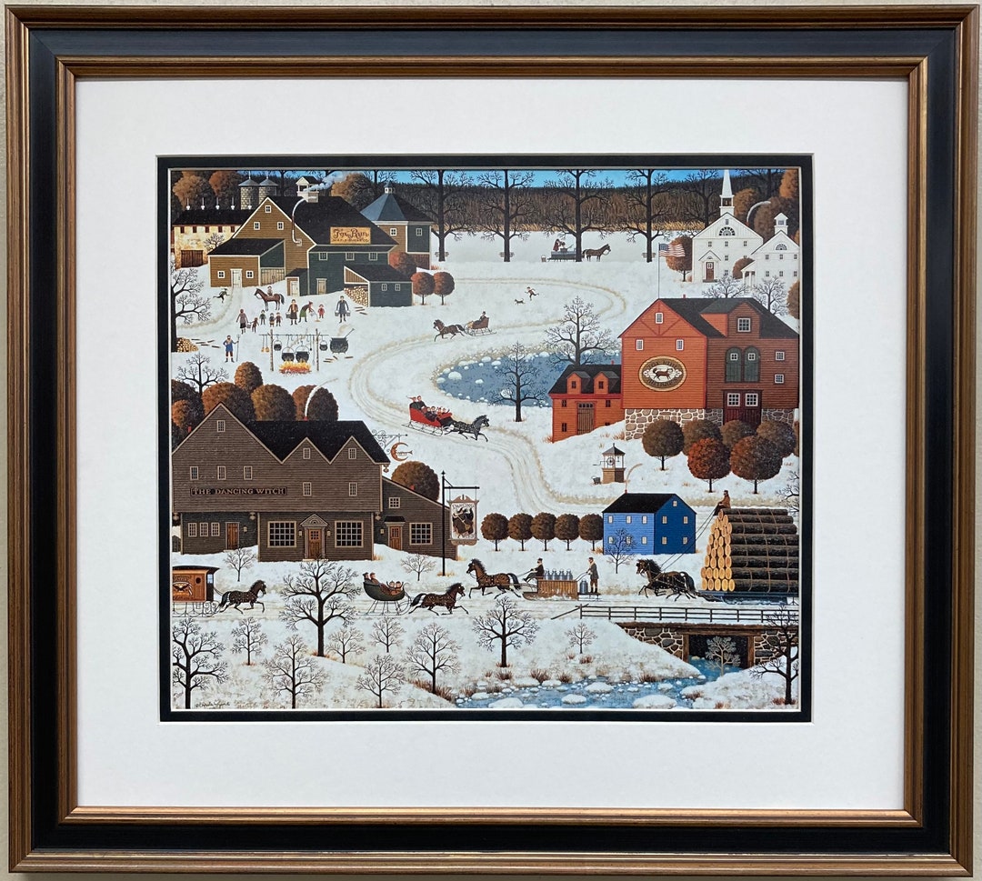Charles Wysocki "fox Run" Newly FRAMED Art Americana Rural Winter - Etsy
