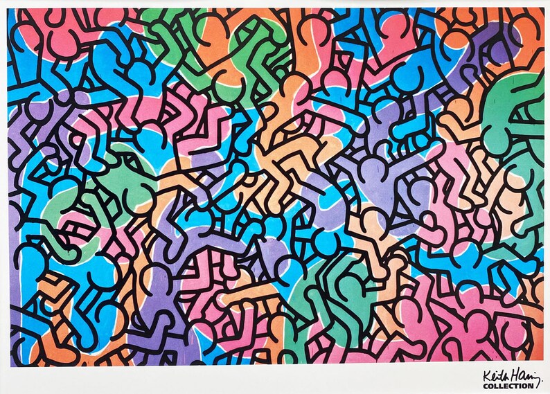 Keith Haring untitled figures 1985 NEWLY CUSTOM - Etsy