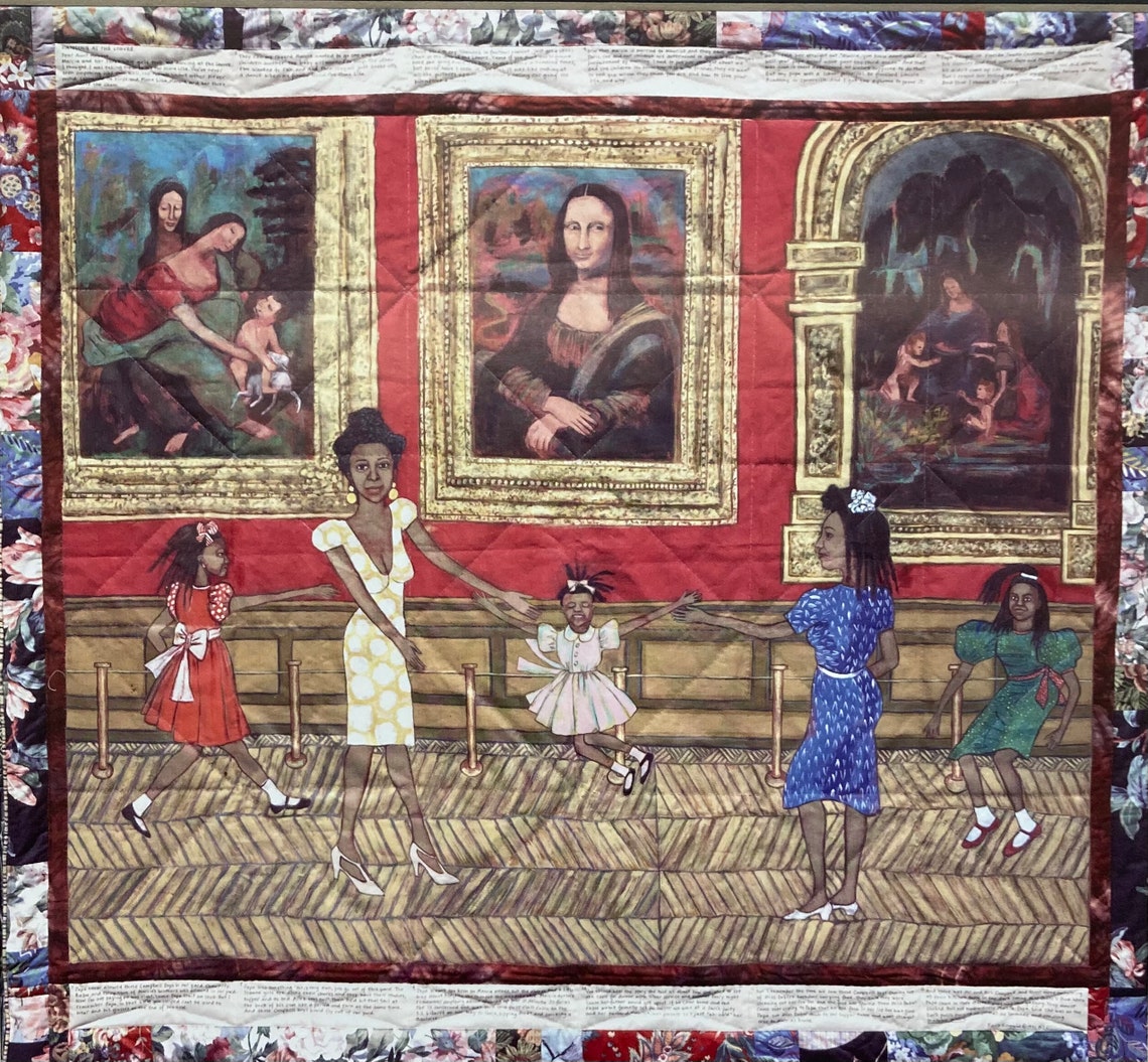 Faith Ringgold "dancing at the Louvre 1991" New Custom Framed Black Art ...