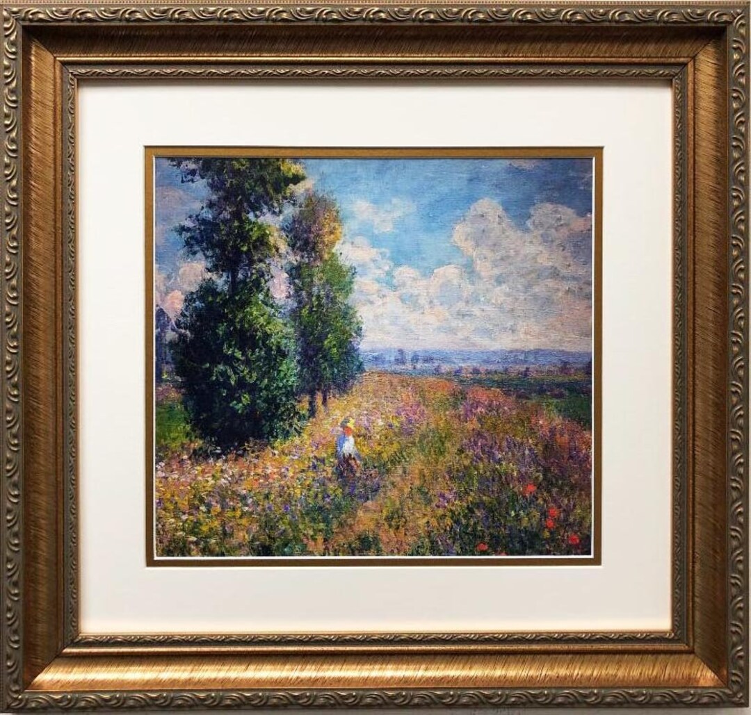 Claude Monet meadow With Poplars 1866 CUSTOM FRAMED ART - Etsy