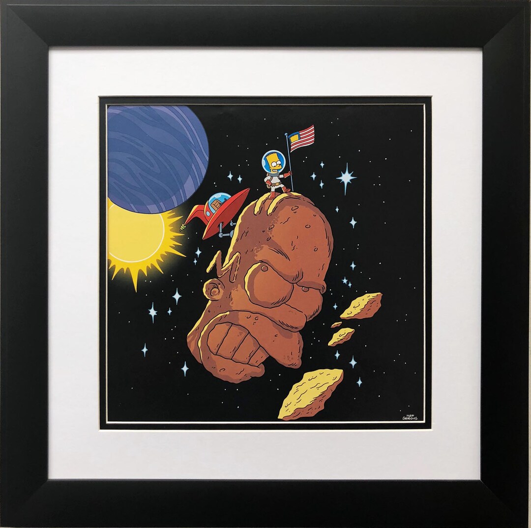 The Simpsons "bart in Space" New Custom Framed Art Print - Etsy