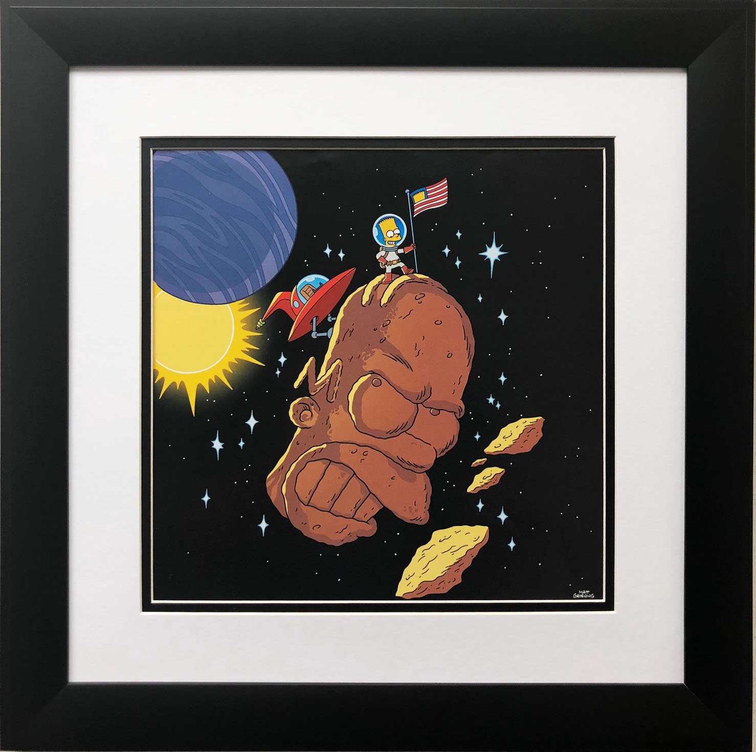 The Simpsons Bart in Space New Custom Framed Art | Etsy
