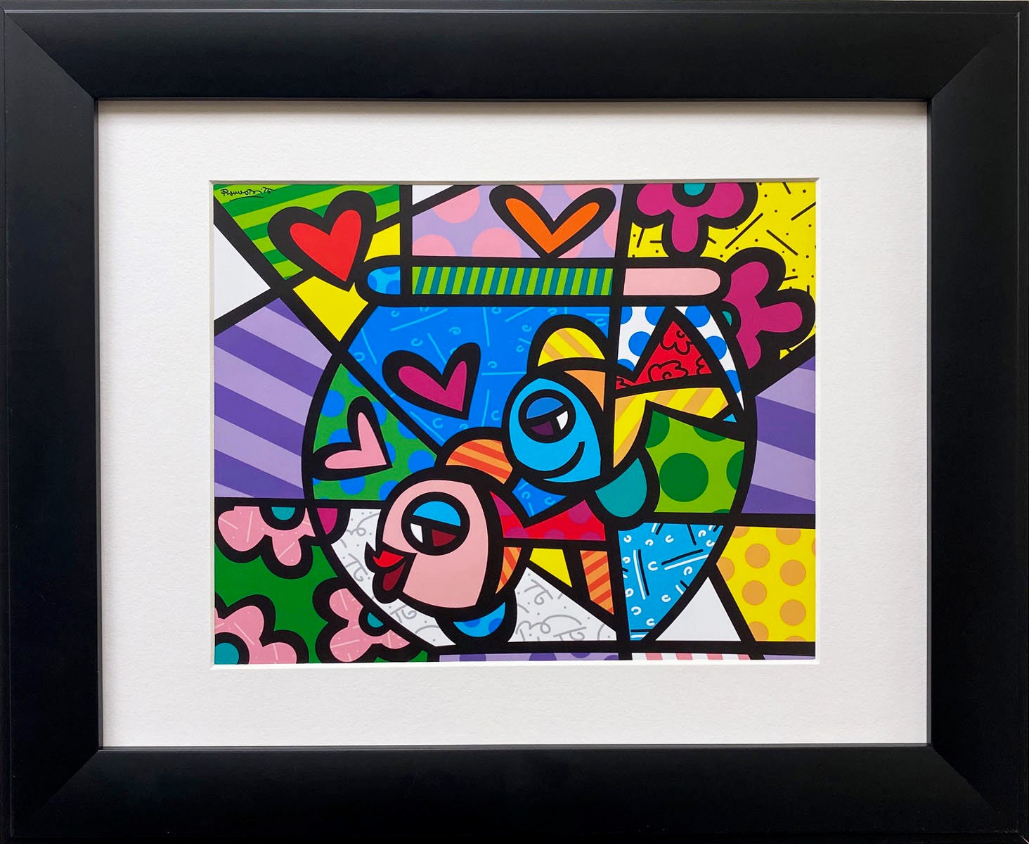 Romero Britto Fish Bowl NEWLY CUSTOM FRAMED Art | Etsy
