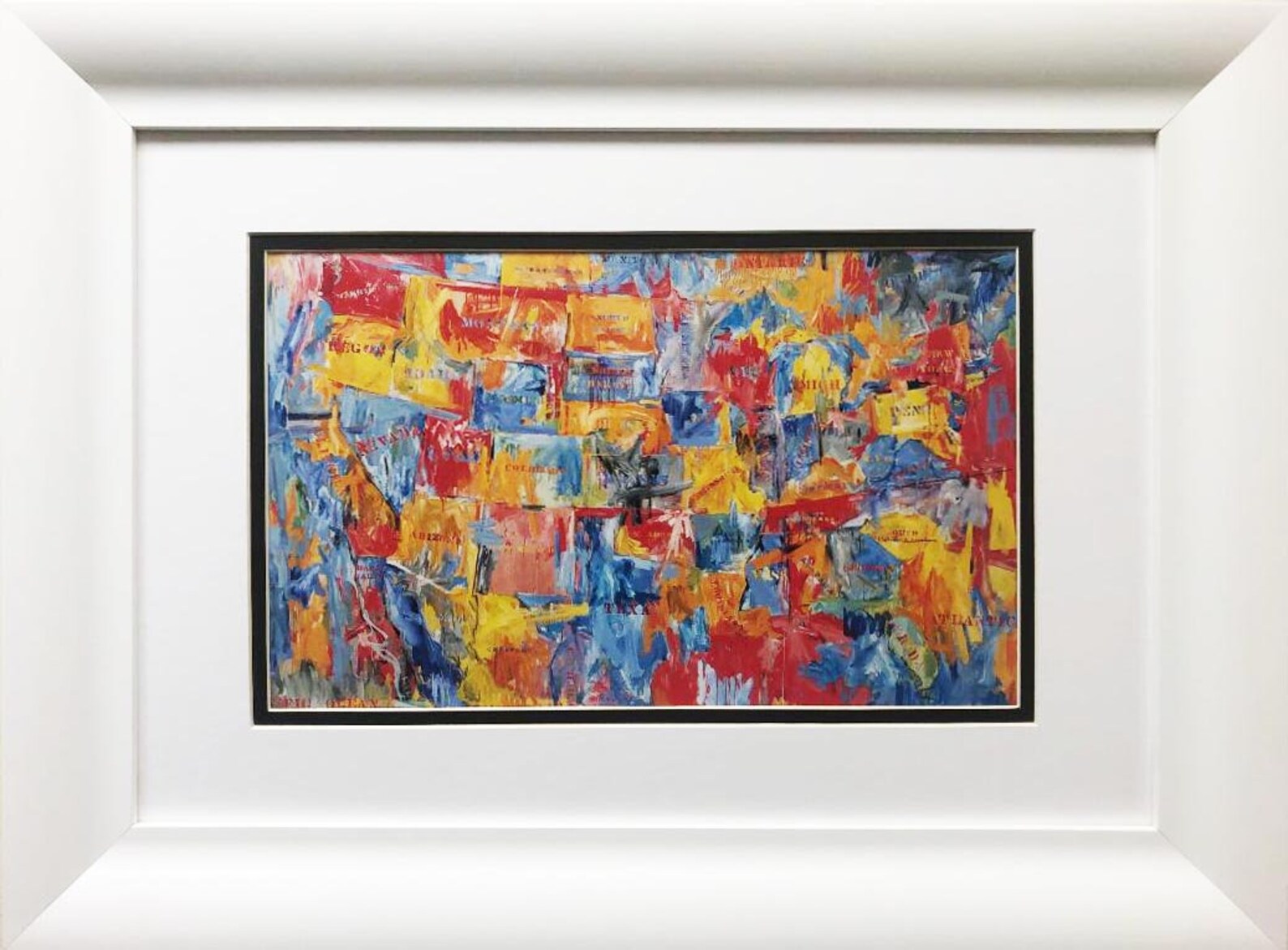Jasper Johns map FRAMED Iconic Pop Art - Etsy