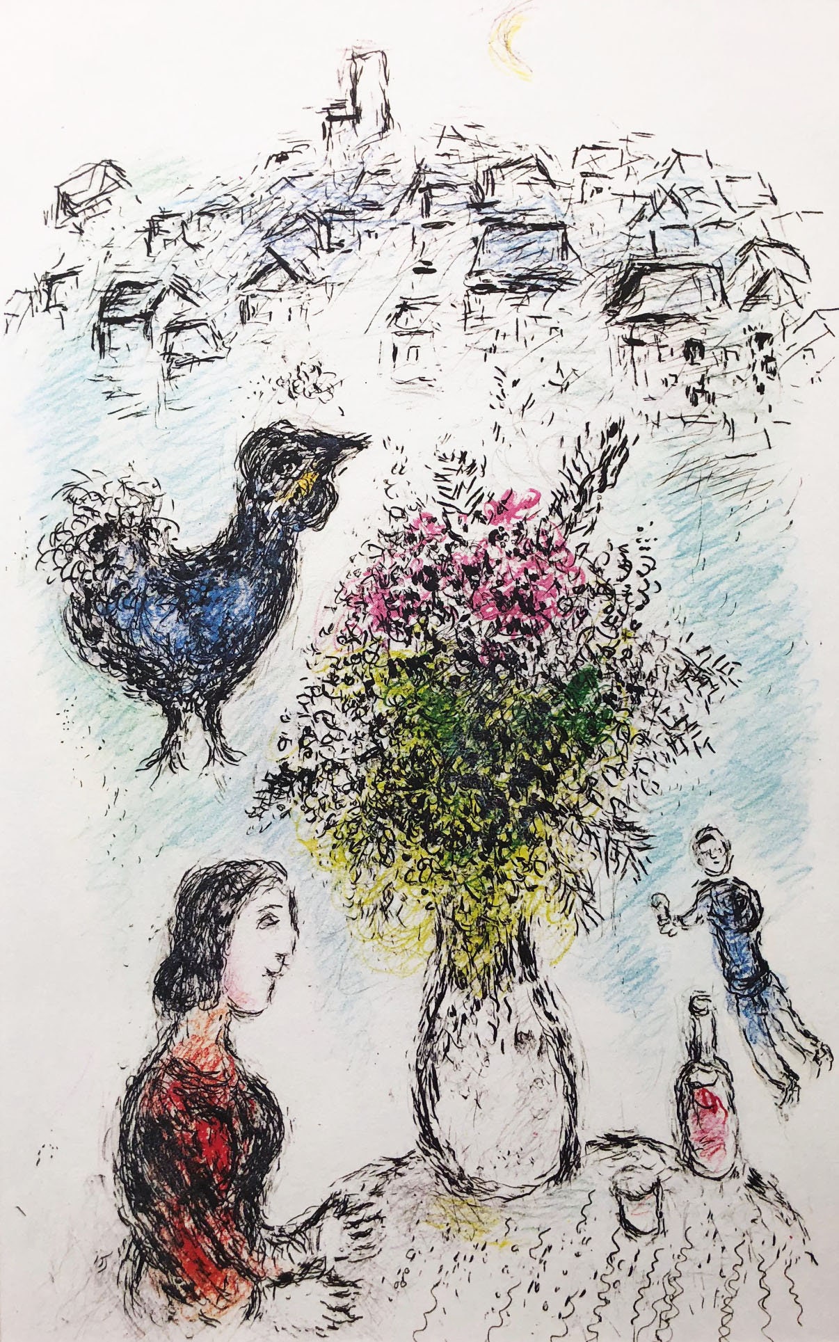Marc Chagall La Bouquet Rose Newly Custom Framed Etsy