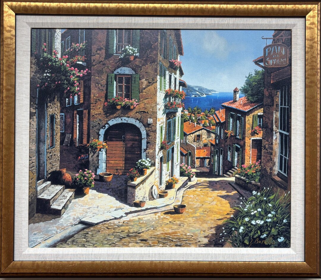 Guido Borelli "passeggiata Al Lago" FRAMED SIGNED & # GICLEE Italian ...