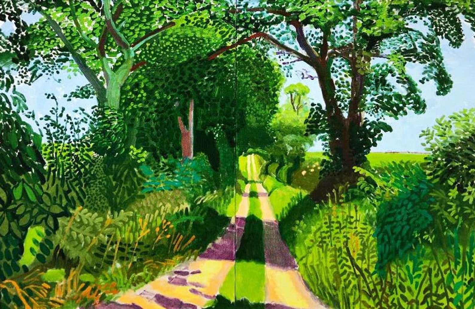 David Hockney "four Seasons Tree Tunnels" Custom Framed Art - Book ...