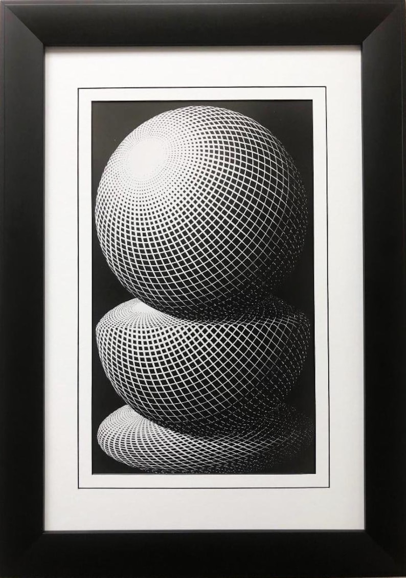 M.c.escher "three Spheres I" CUSTOM FRAMED Art - Etsy